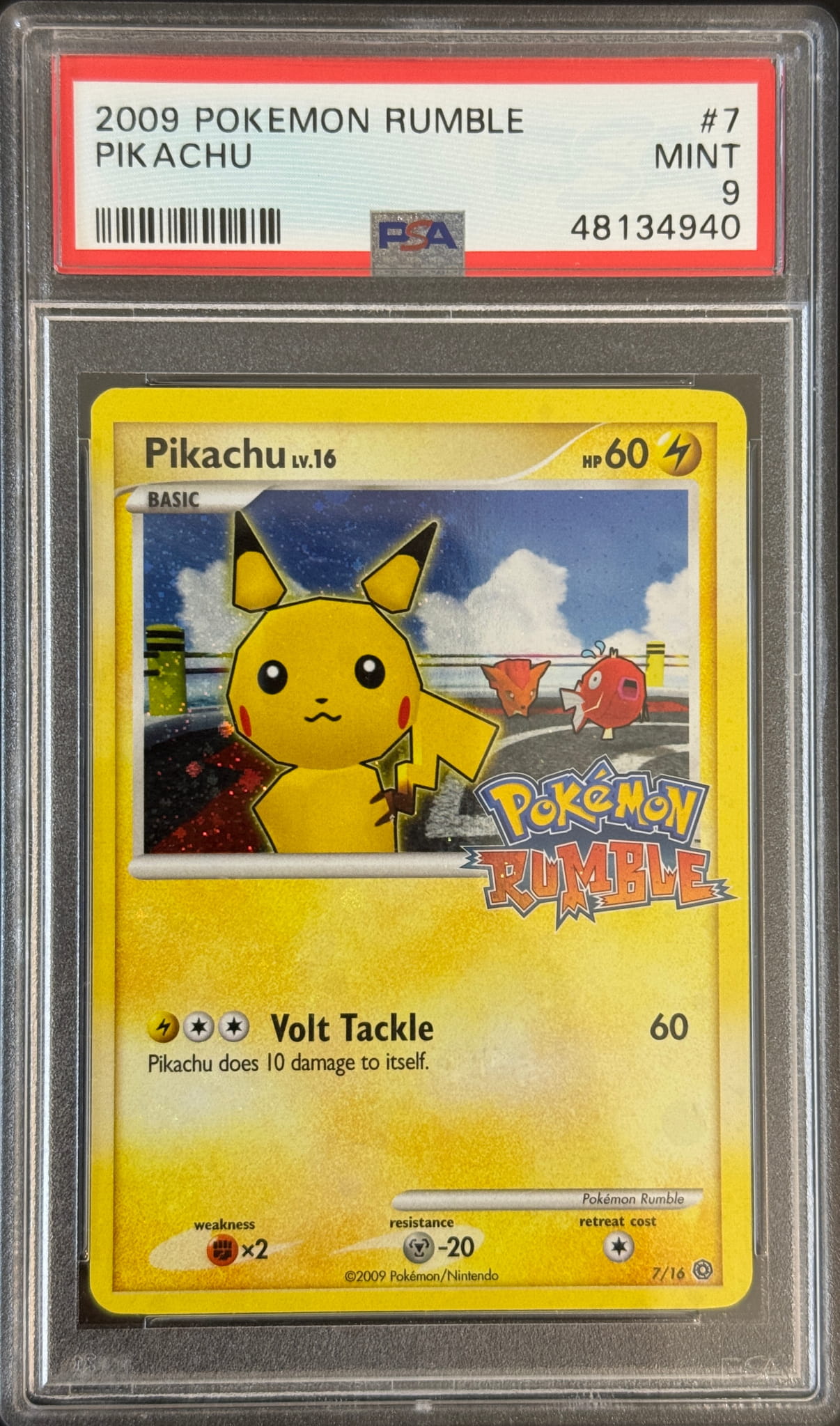 Pikachu Lv.16 (RM 7) - Pokémon Rumble - PSA 9 - Poke Single